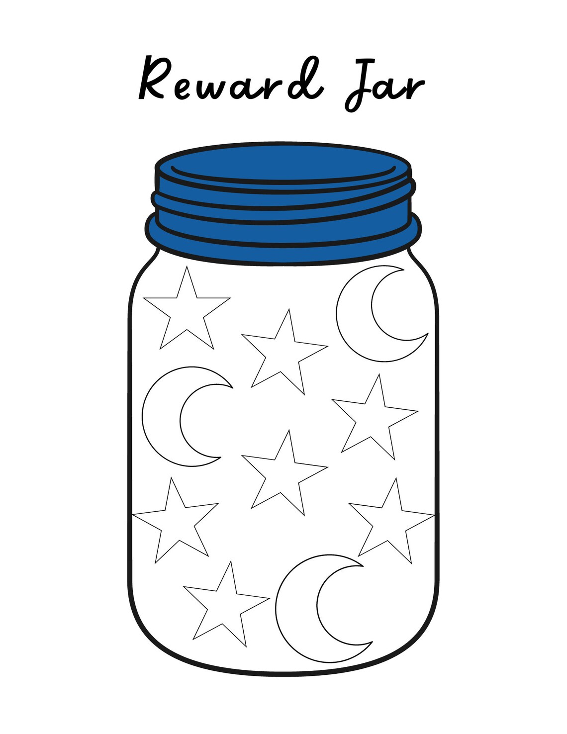 Stars and Moons Reward Jar, Reward Chart Printable, Marble Jar ...