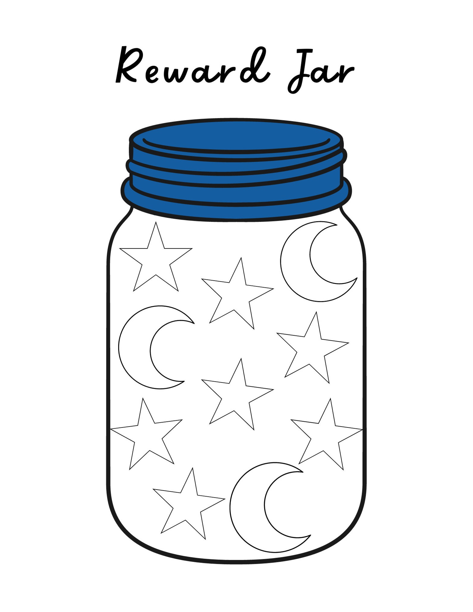 Stars and Moons Reward Jar, Reward Chart Printable, Marble Jar ...