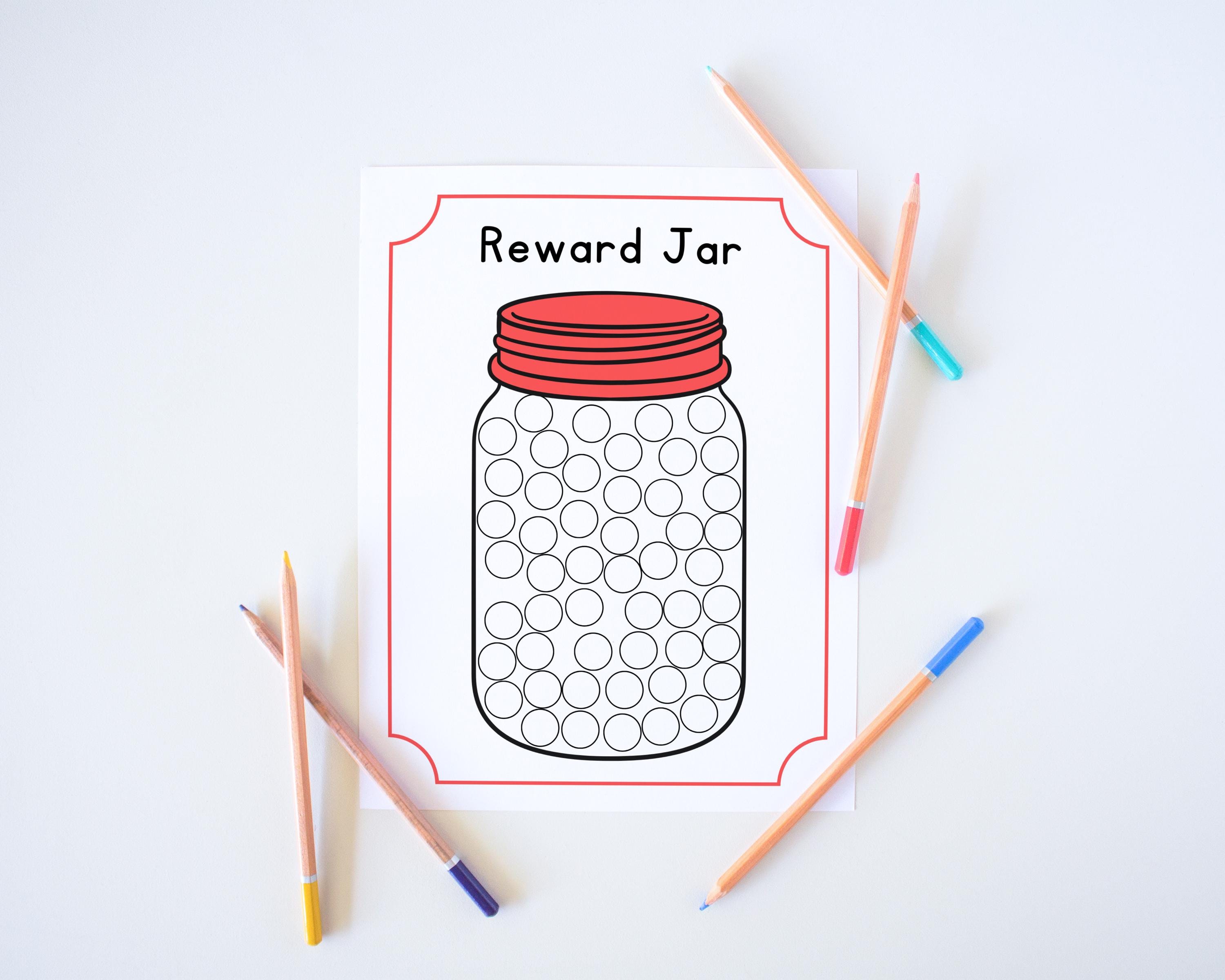 50 Marbles Kids Printable Reward Jar, Kids Reward Chart, Marble Jar ...