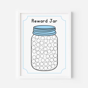 50 Marbles Kids Printable Reward Jar, Kids Reward Chart, Marble Jar ...