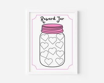 Kids Printable Reward Jar, Kids Reward Chart, Kids Points Chart, Marble ...