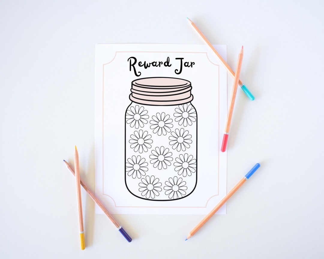 Kids Printable Reward Jar, Reward Chart Printable, Marble Jar Printable ...