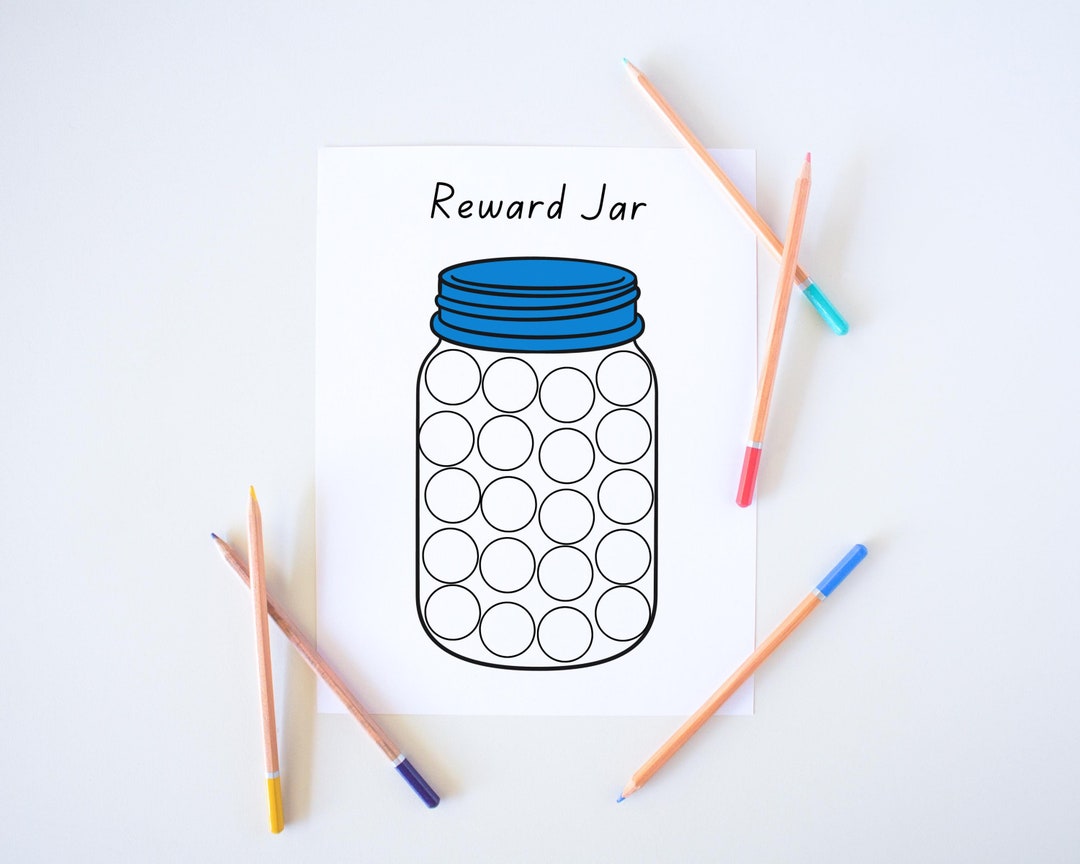 20 Marbles Kids Printable Marble Jar, Kids Reward Jar Printable, Kids ...
