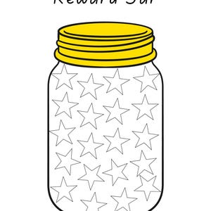 20 Stars Reward Jar, Reward Chart, Marble Jar Printable Digital ...