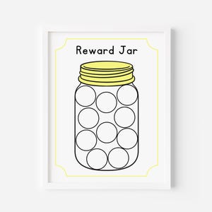 Kids Printable Reward Jar, Kids Reward Chart, Marble Jar, Reward Chart ...