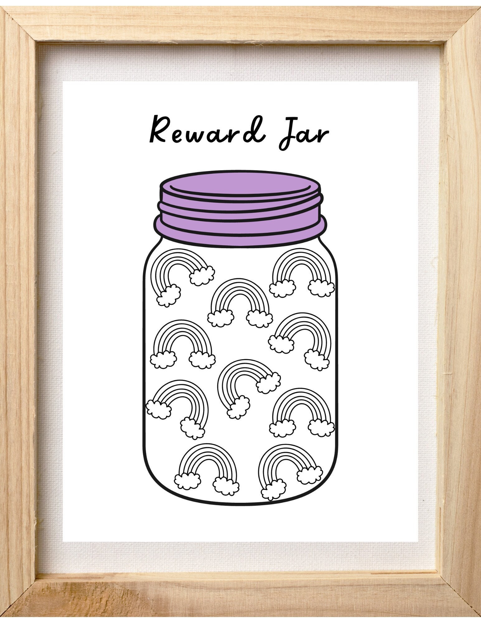10 Rainbow Reward Jar, Reward Chart Printable, Marble Jar Printable ...