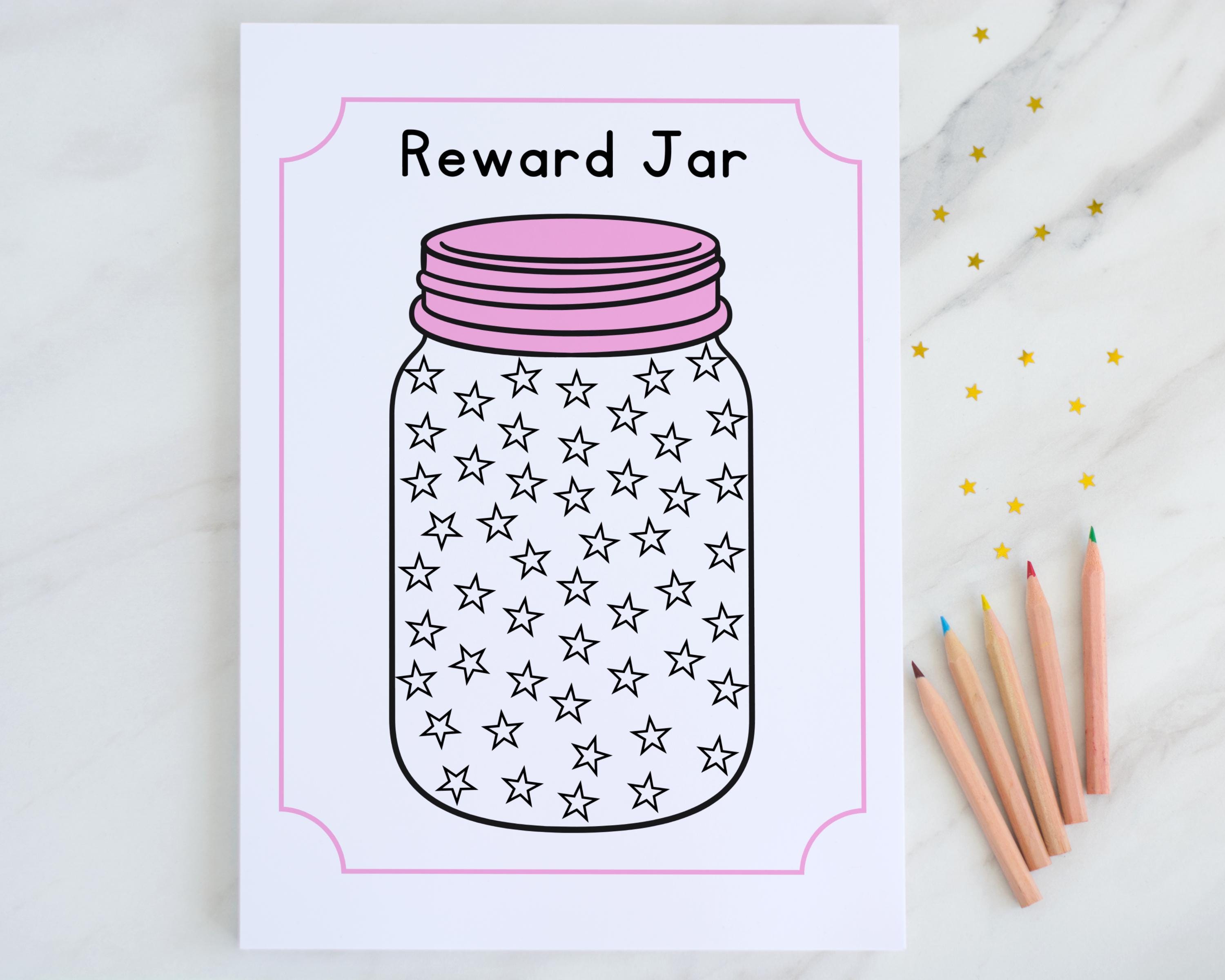 Kids Reward Jar, Kids Reward Chart, Kids Points Chart, Marble Jar, Star ...
