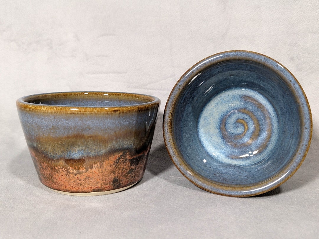Ceramic Whiskey Cup Set of Two Indigo Blue/copper - Etsy