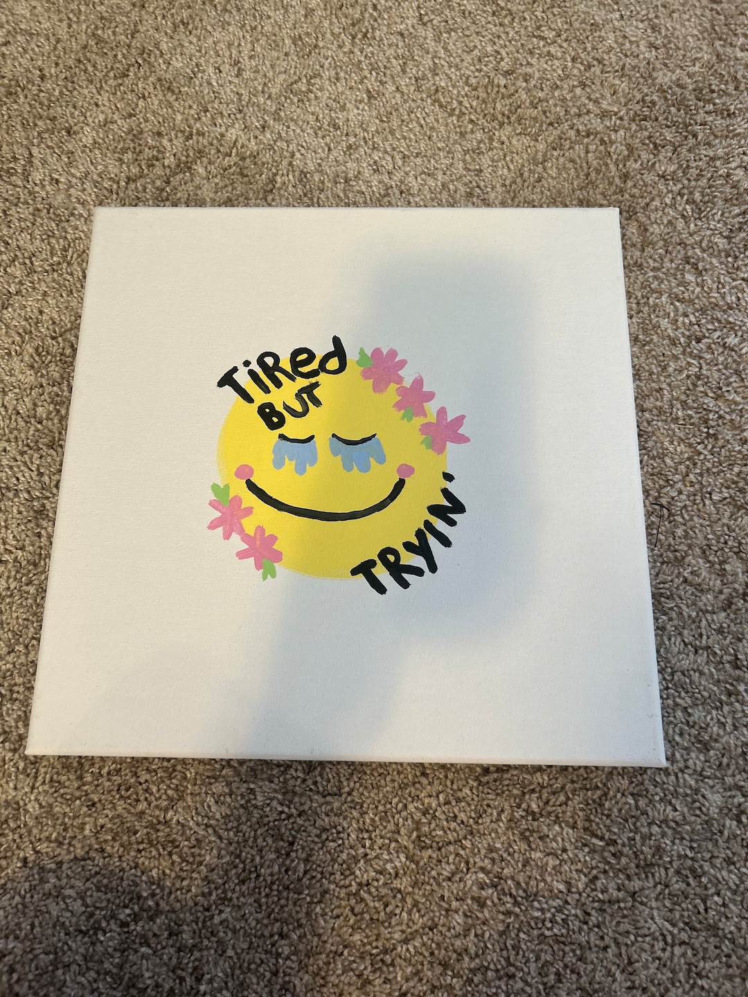 Tired but Trying Smiley Face - Etsy