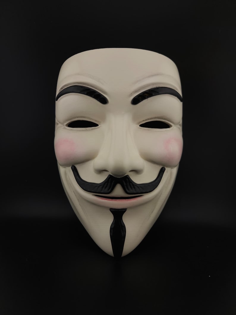 3D Printed Guy Fawkes Mask: V for Vendetta Cosplay, Hand-painted With ...
