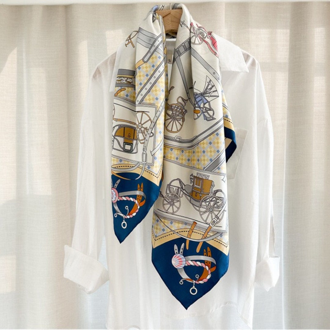Silk Satin Scarf Wrap Elegant 100% Natural, Fashion Printed Square ...