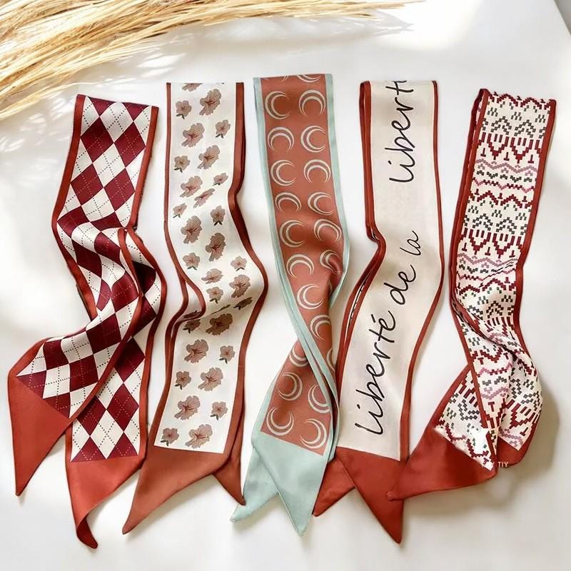 Silk Hair Ribbon Scarf - Etsy