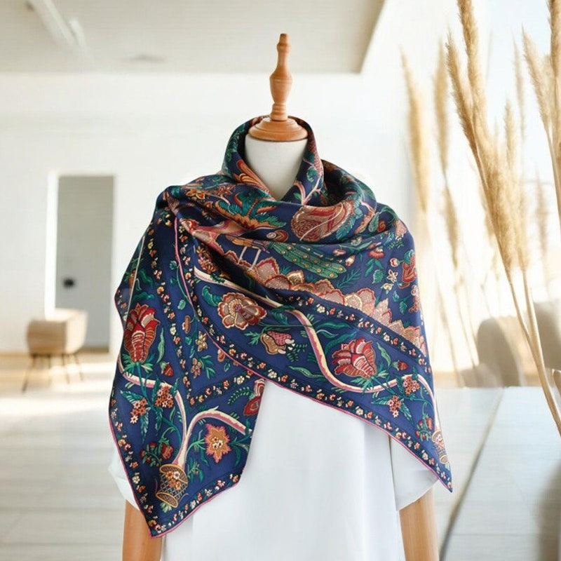 Navy Blue Scarf - Etsy