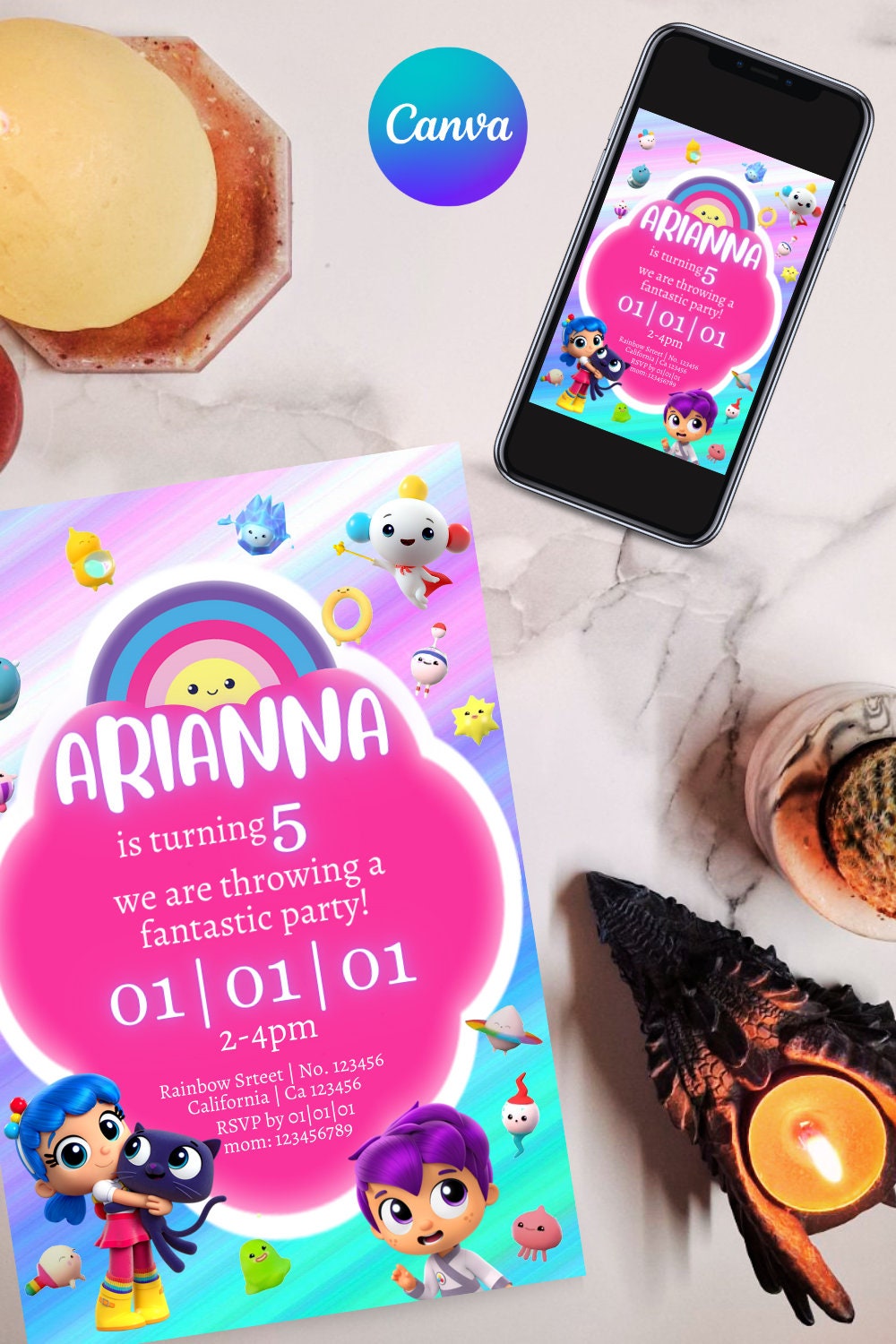 Digital Invitation, Custom in Canva, Printable Invitations, Party ...