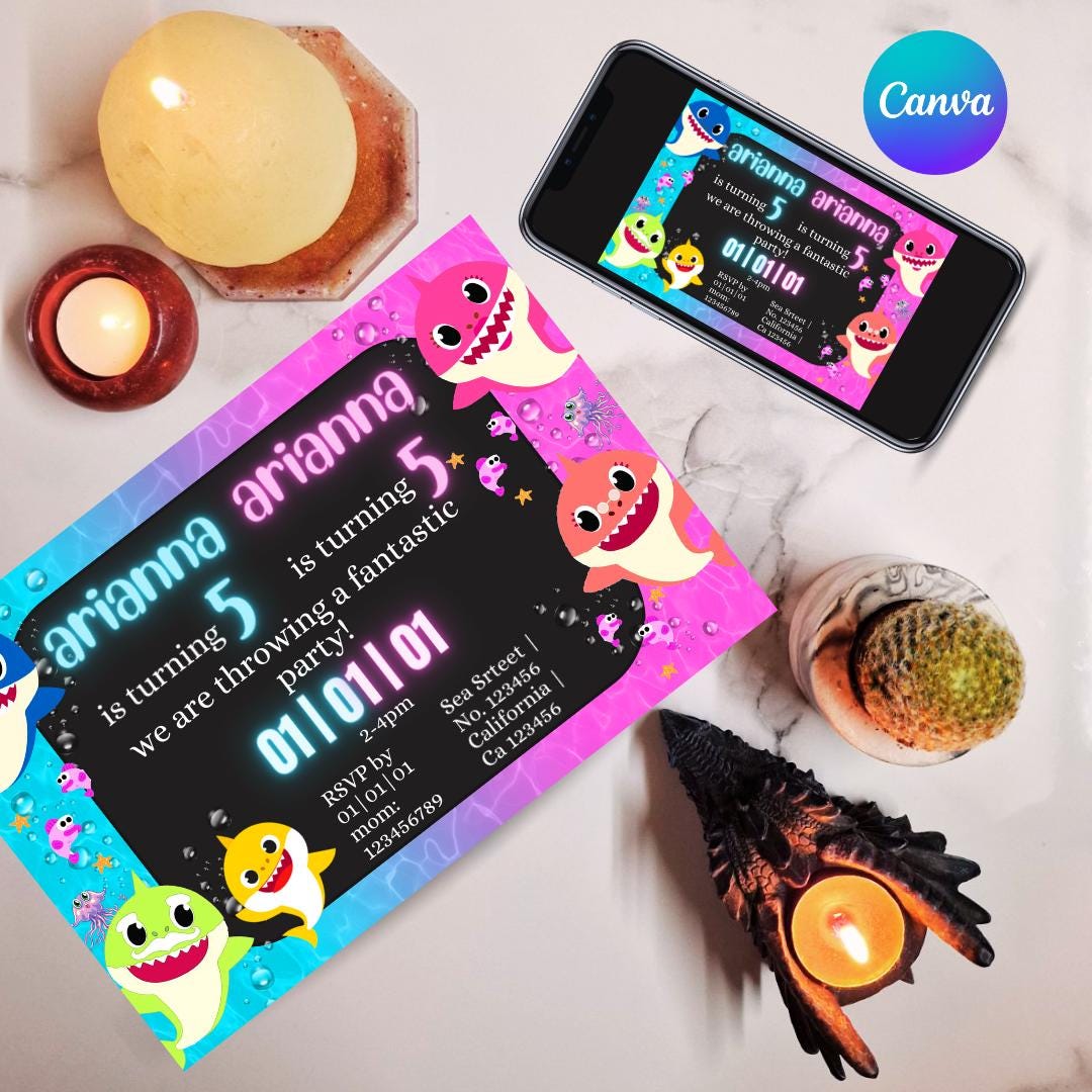 Digital Canva Invitation, Double Invitation, Printable Party Evites ...