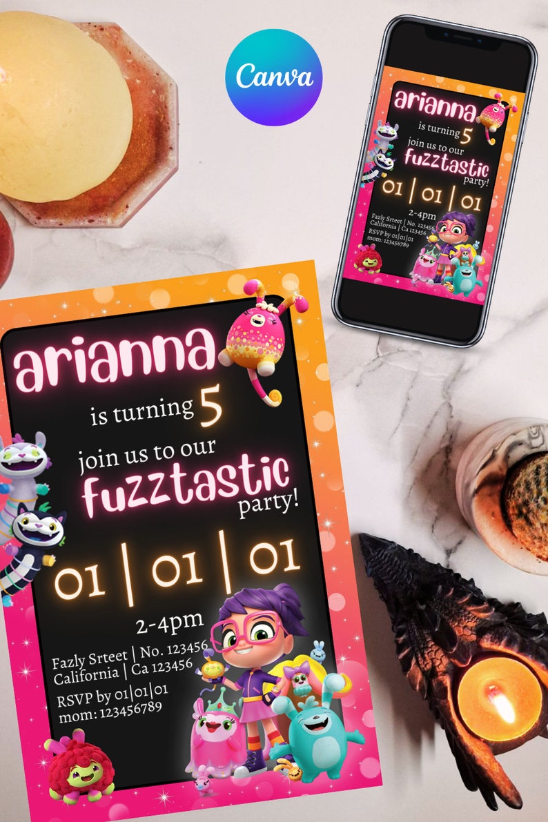 Digital Invitation, Custom in Canva, Printable Invitations, Party ...