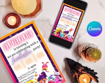 Digital Invitation, Custom in Canva, Printable Invitations, Party ...