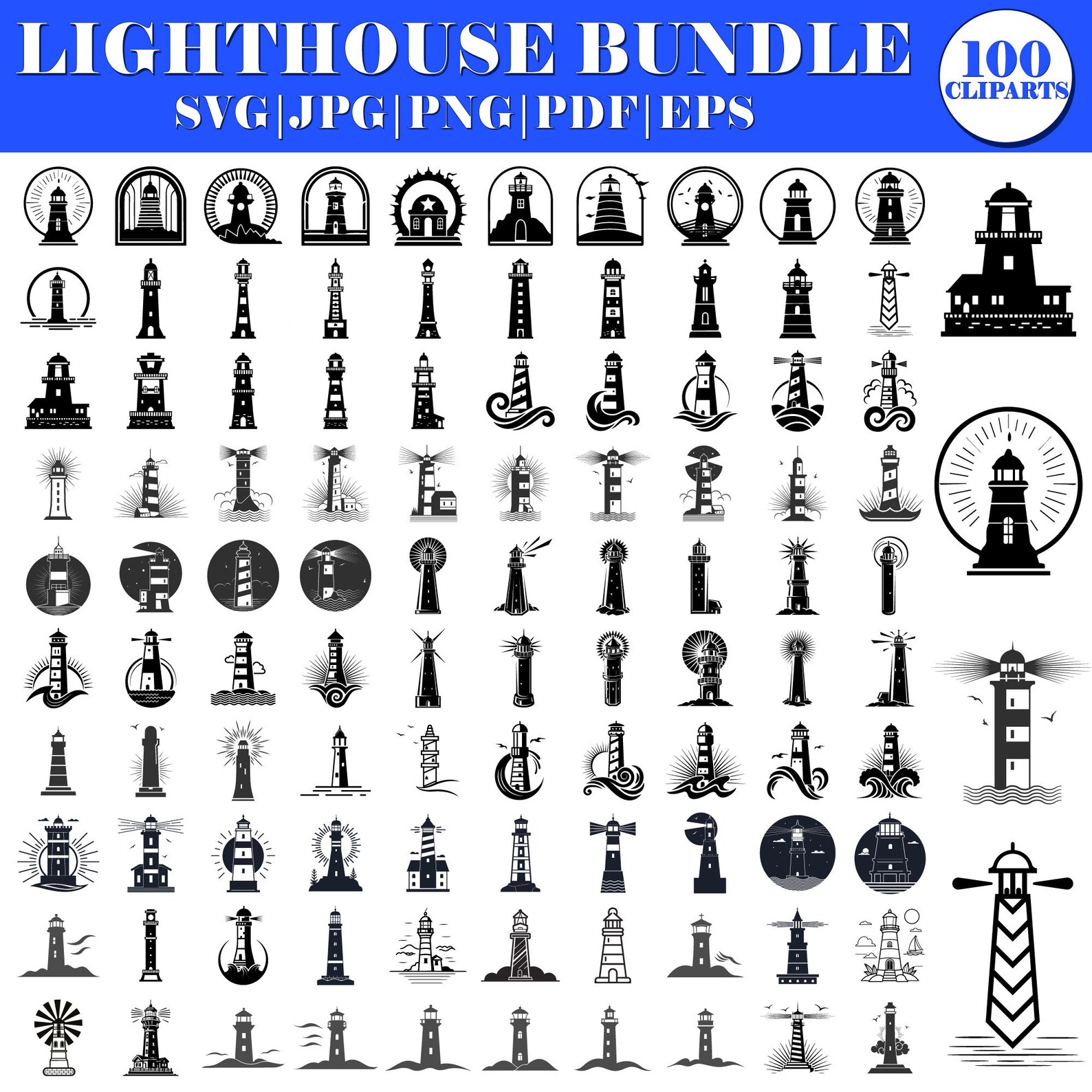 Lighthouse Svg Bundles, Lighthouse PNG, Lighthouse Clipart, Lighthouse ...