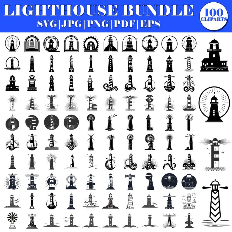 Lighthouse Svg Bundles, Lighthouse PNG, Lighthouse Clipart, Lighthouse ...