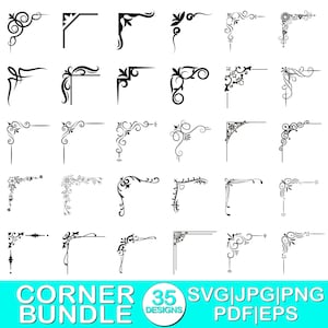 Quality Corner Svg Bundles, Corner Svg, Floral Corner, Decorative Page ...