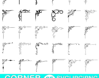 Book Corner Svg Bundles, Corner Svg, Floral Corner, Decorative Page ...