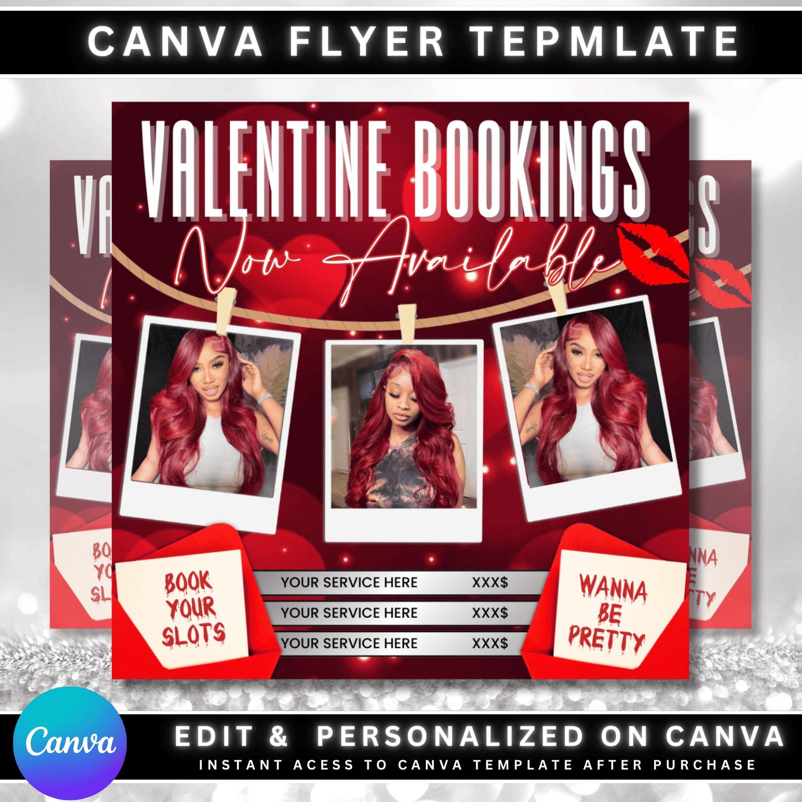 February Book Now Flyer, Valentine Booking Flyer, Valentines Day ...