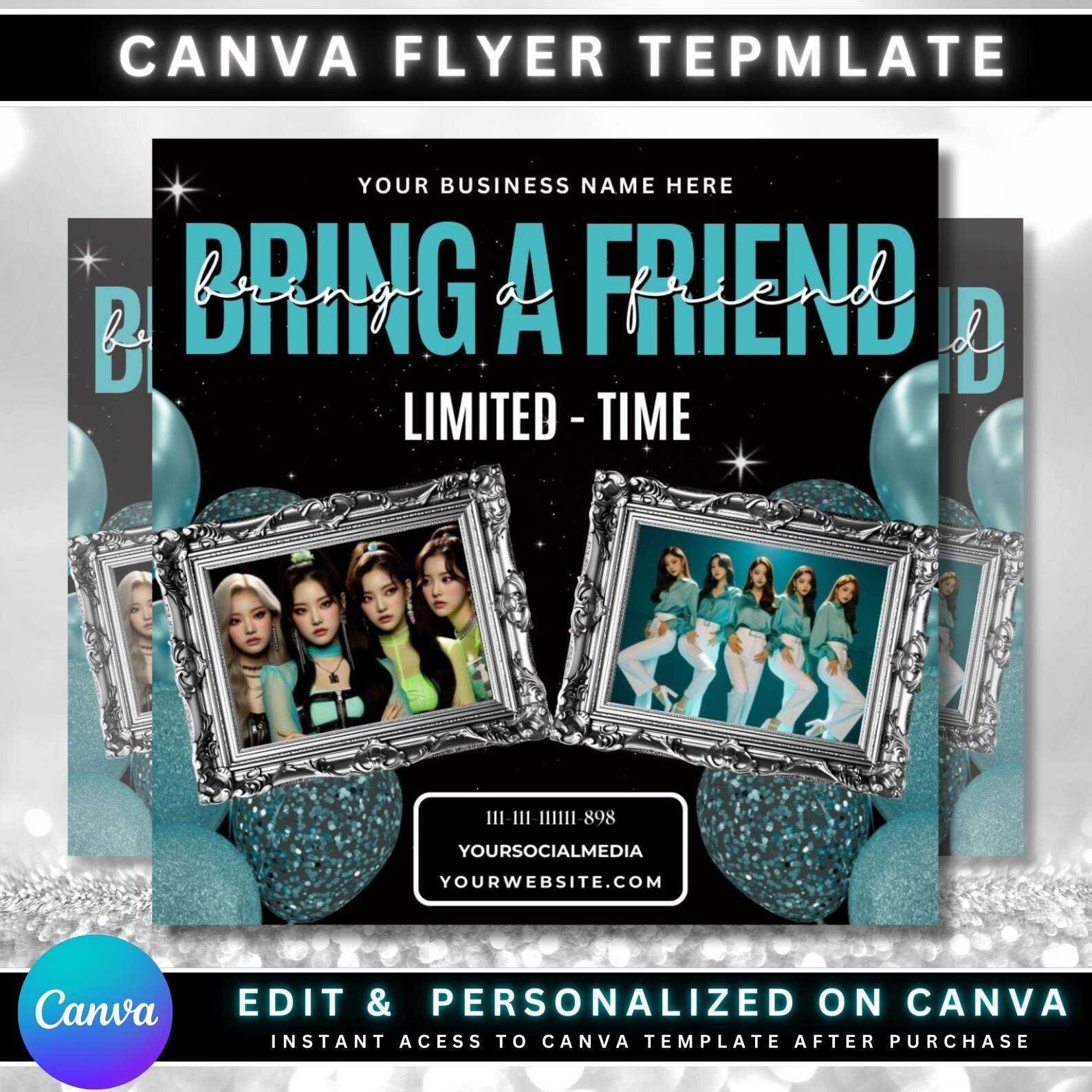 Bring A Friend Flyer, DIY Template, Editable on Canva, Bestie Deal ...