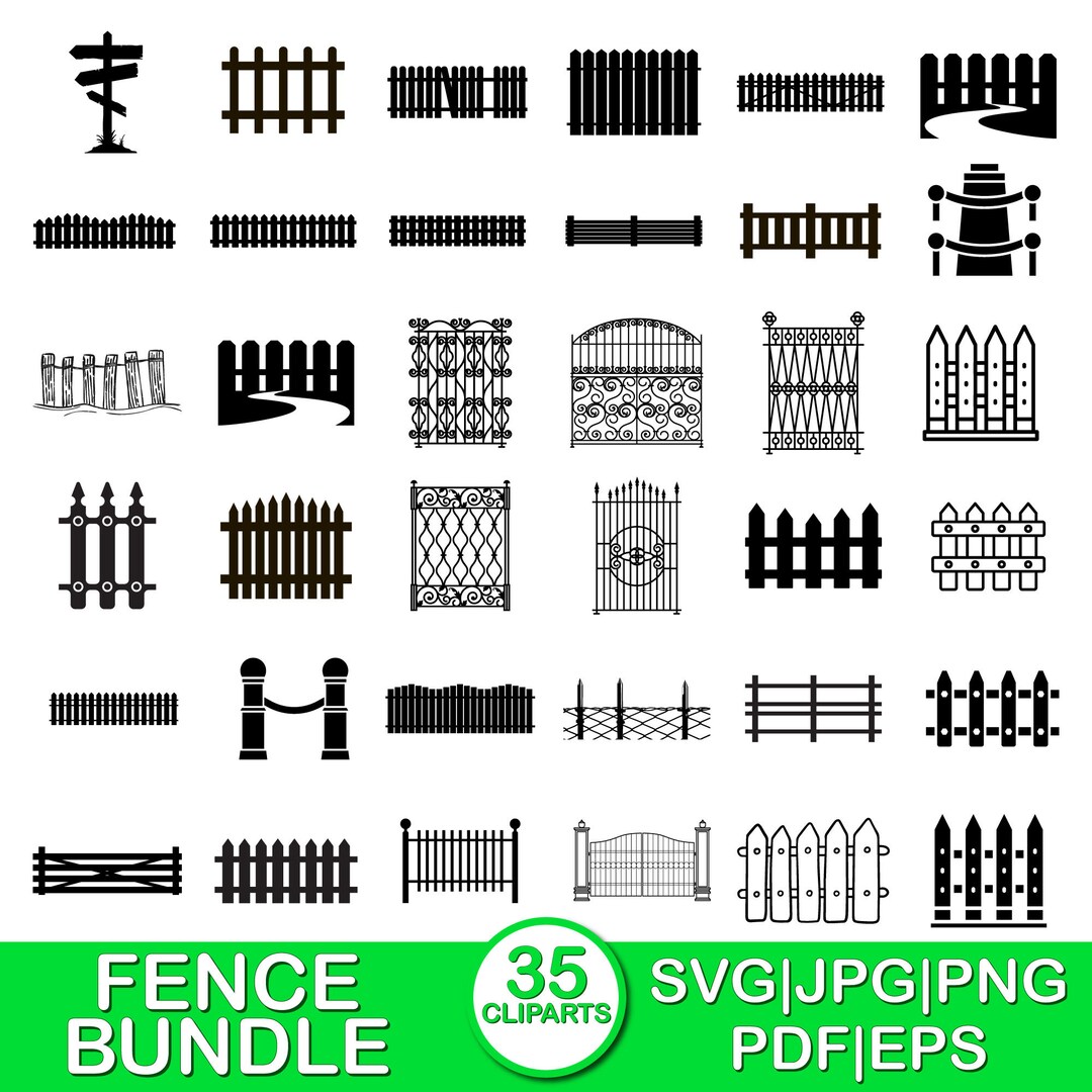 Door Fence Svg, Fence Clipart, Fence PNG, Picket Fence Svg, Wood Fence ...