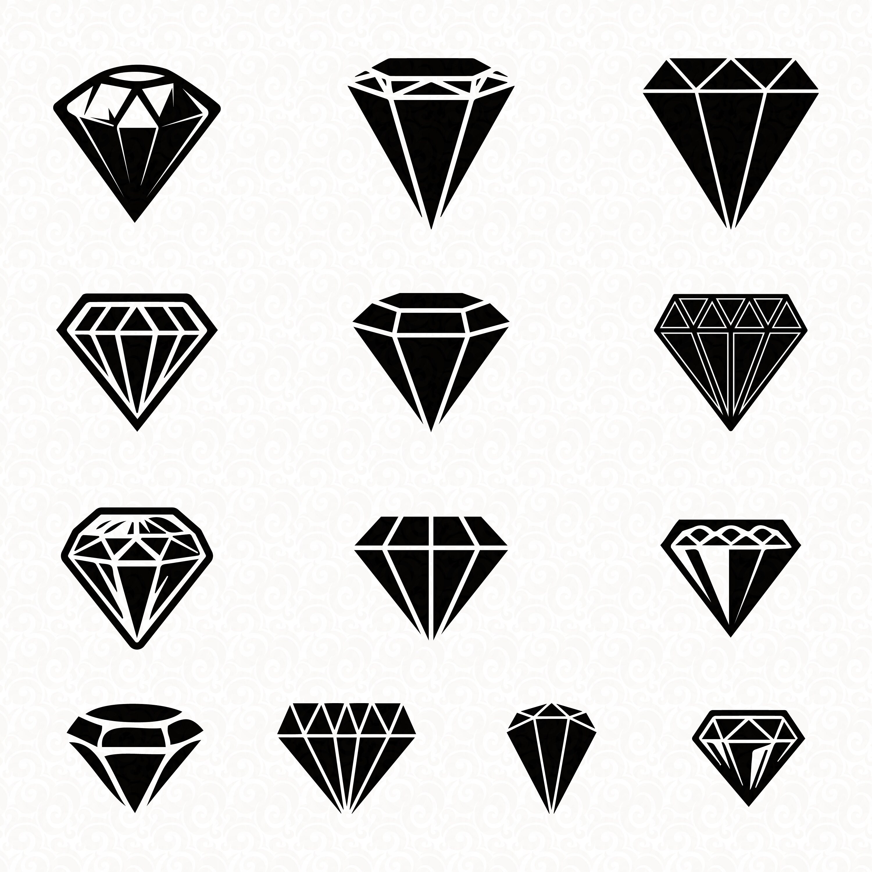 Diamond Svg Bundles, Diamond PNG Bundles, Diamond Clipart, Crystal Svg ...