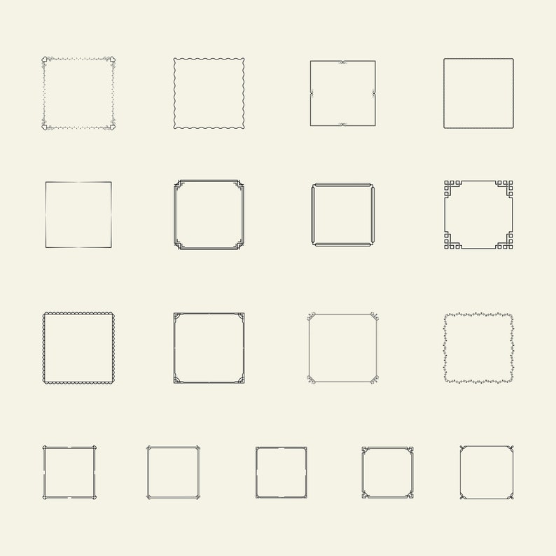 Square Frame Svg, Square Frame PNG Bundle, Frame Svg Art, Cut Files ...