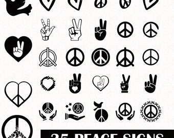 Peace Sign Svg Bundles, Peace Sign Clipart, Peace Hand Svg, Floral ...