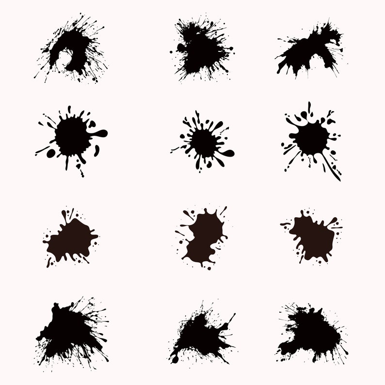 Pen Ink Splash Svg Bundles, Black Ink Splash Clipart, Pen Ink Svg ...