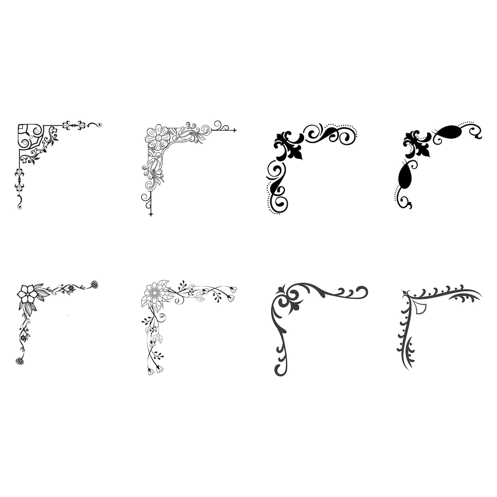 Quality Corner Svg Bundles, Corner Svg, Floral Corner, Decorative Page ...