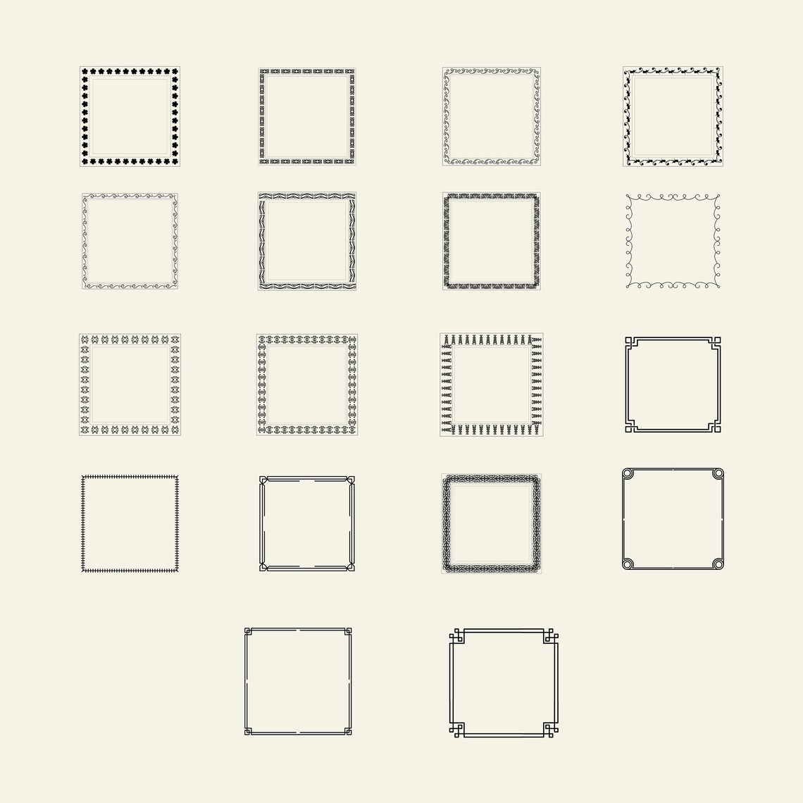 Square Frame Svg, Square Frame PNG Bundle, Frame Svg Art, Cut Files ...