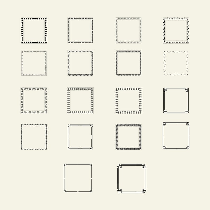 Square Frame Svg, Square Frame PNG Bundle, Frame Svg Art, Cut Files ...