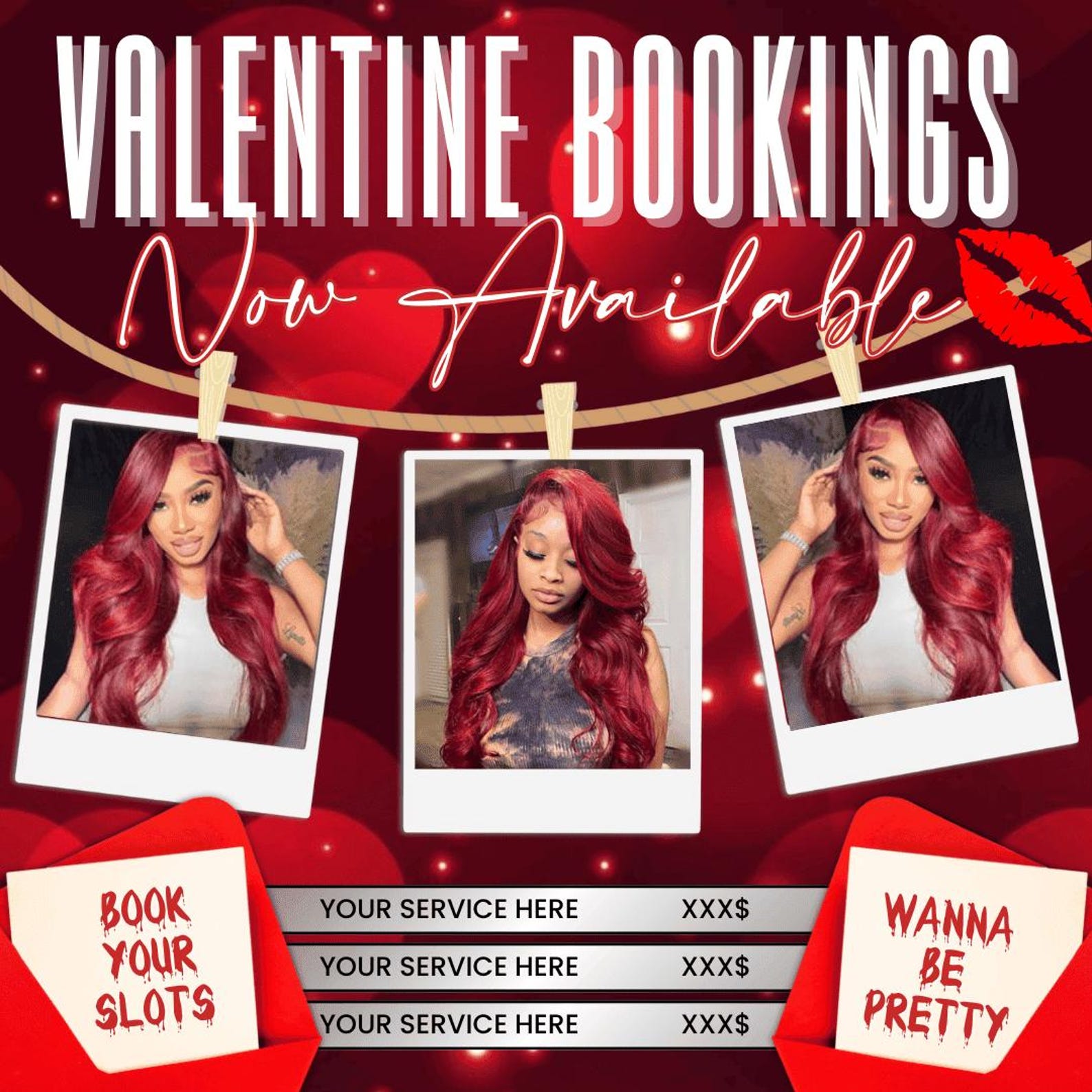 February Book Now Flyer, Valentine Booking Flyer, Valentines Day ...