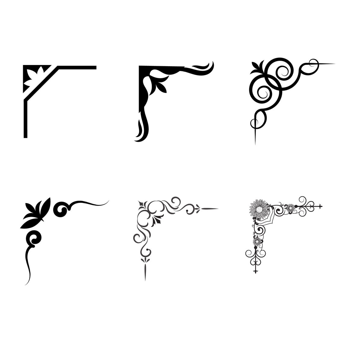 Quality Corner Svg Bundles, Corner Svg, Floral Corner, Decorative Page ...