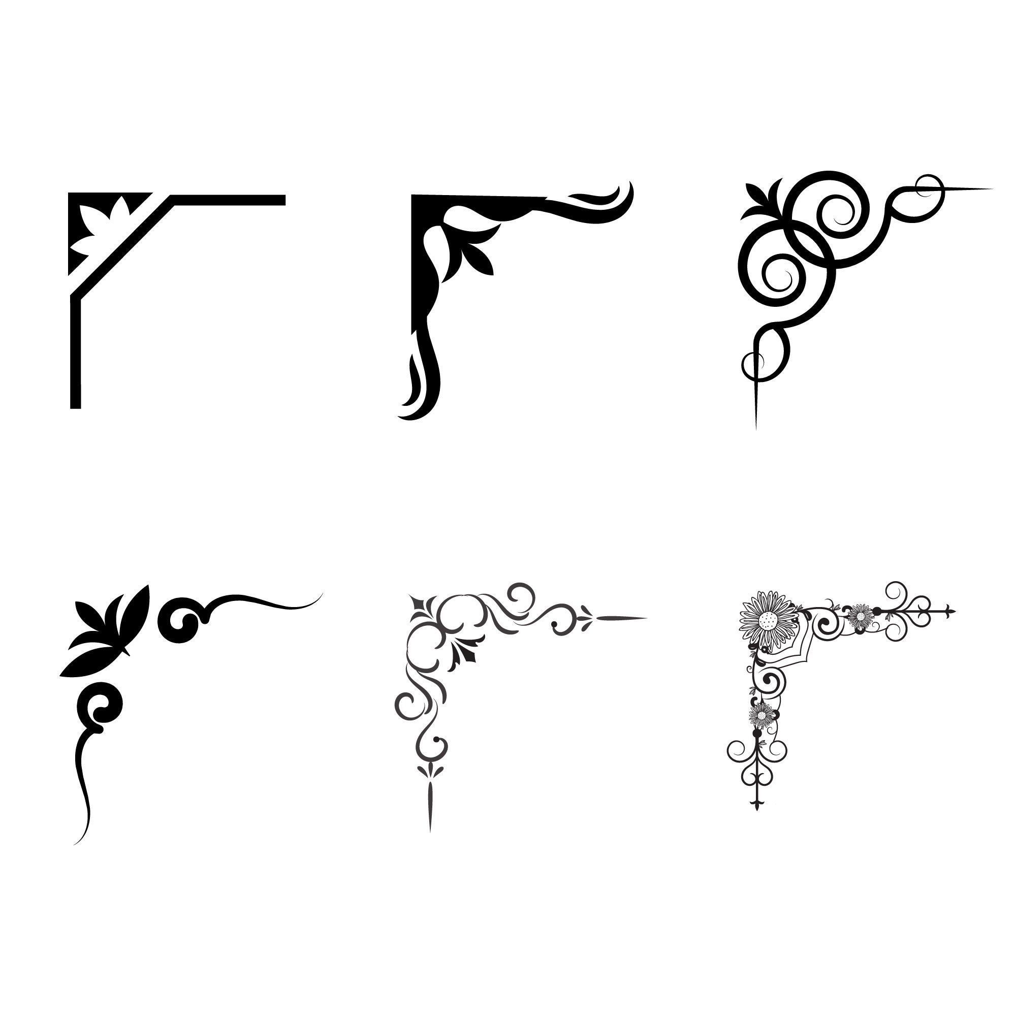 Quality Corner Svg Bundles, Corner Svg, Floral Corner, Decorative Page ...