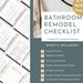 Bathroom Renovation Checklist, Bathroom Remodel Check List, Bathroom ...