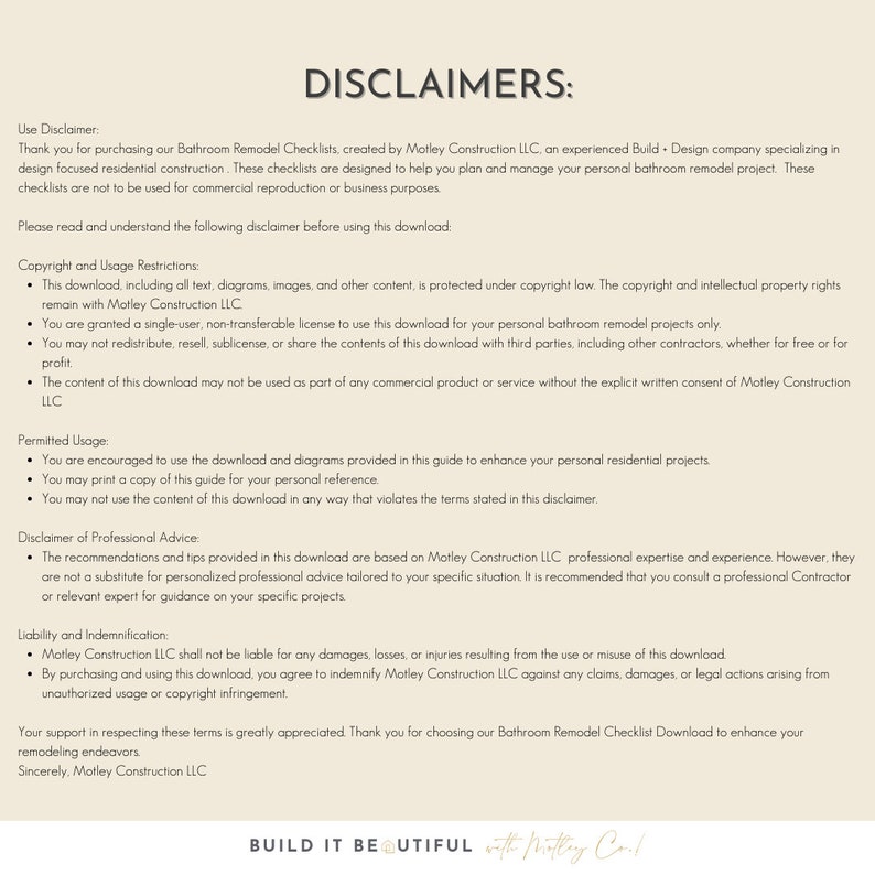 Bathroom Remodel Checklist, Bathroom Renovation Checklist, Scope of ...