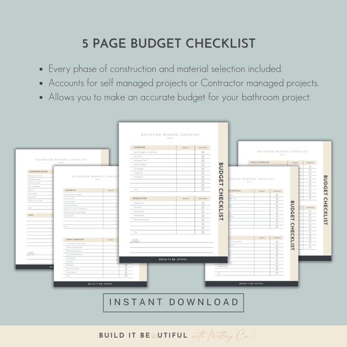 Bathroom Renovation Checklist, Bathroom Remodel Check List, Bathroom ...