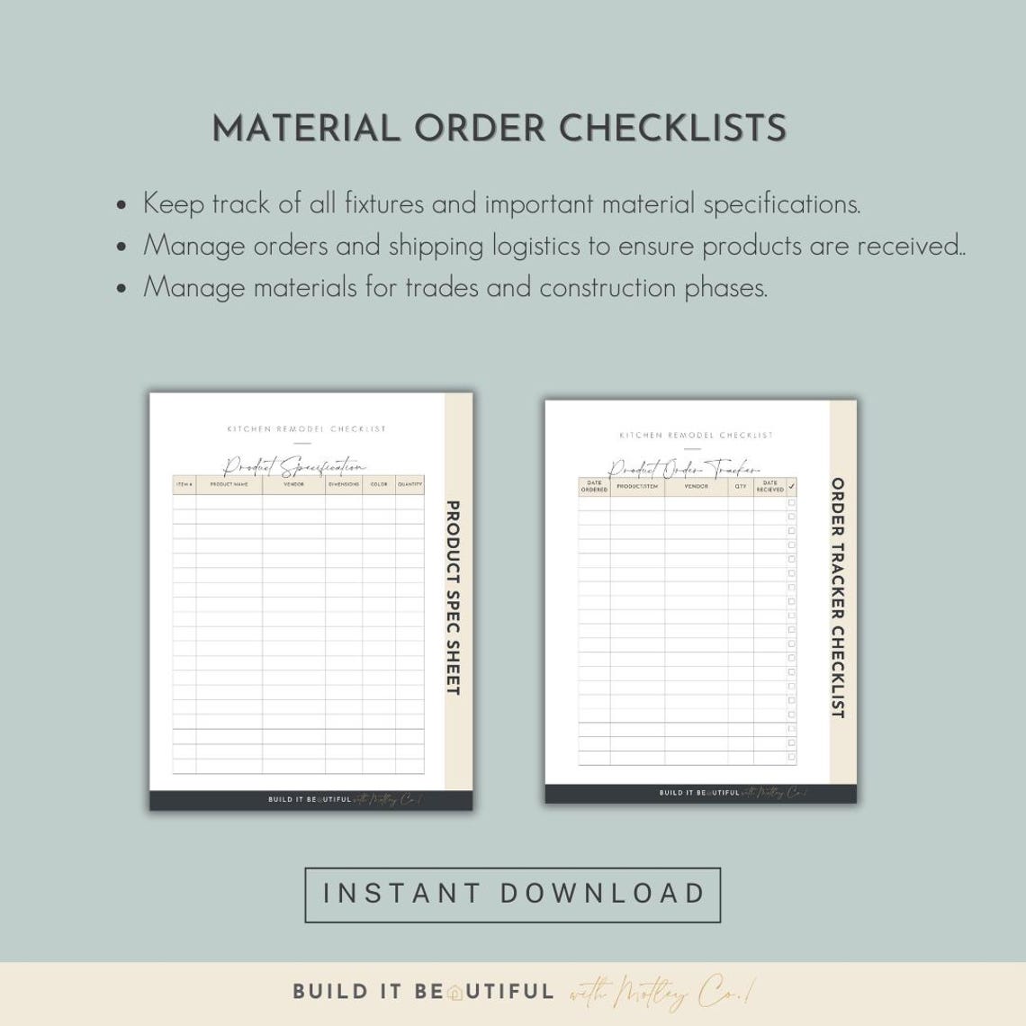 Kitchen Remodel Checklist Bundle, Renovation Planning Guide, Scope of ...