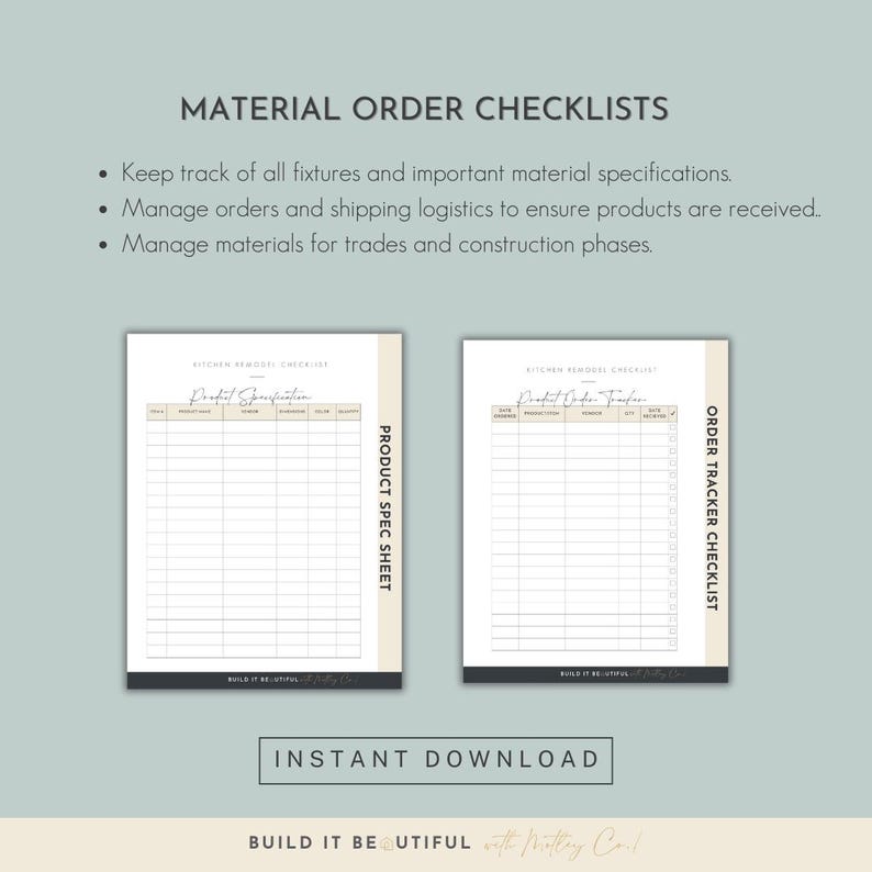 Kitchen Remodel Checklist Bundle, Renovation Planning Guide, Scope of ...