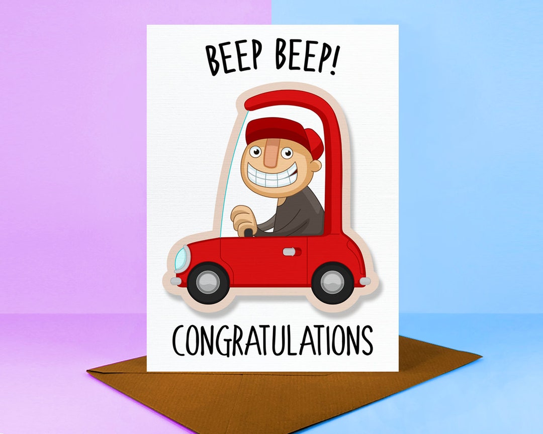 Male Driving Test Pass Congratulations 3D Greetings Card Passed Test ...