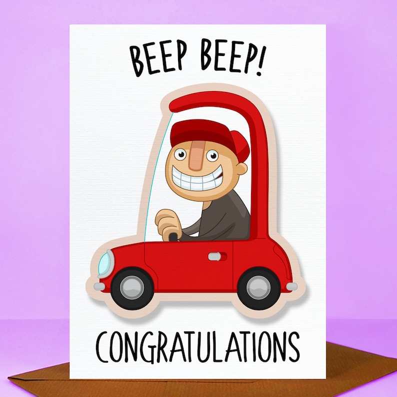 Male Driving Test Pass Congratulations - 3D Greetings Card - Passed ...