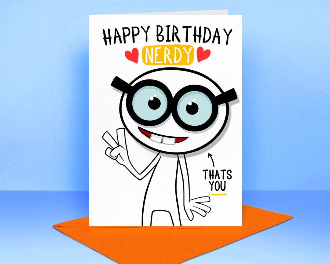 Happy Birthday NERDY Card - for Son Daughter or Friend - Unique Raised ...