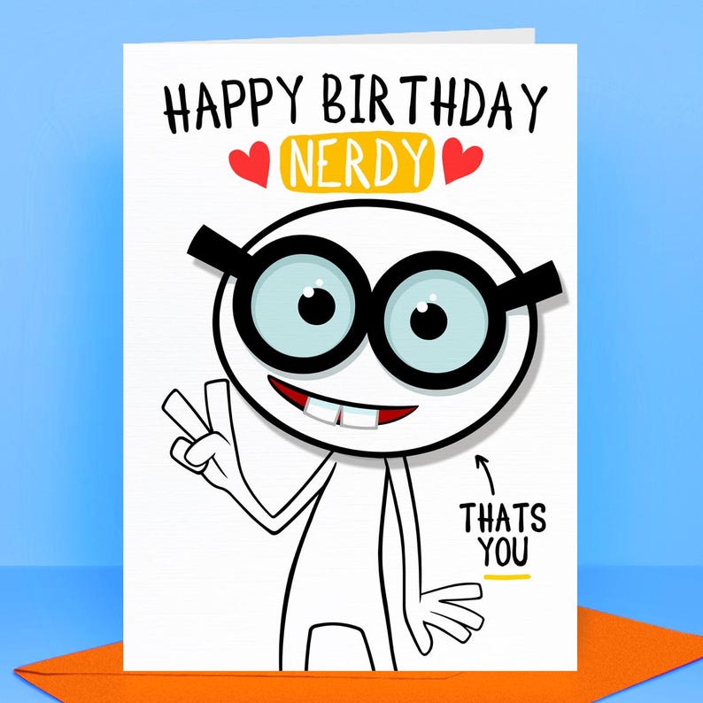 Happy Birthday NERDY Card - for Son Daughter or Friend - Unique Raised ...