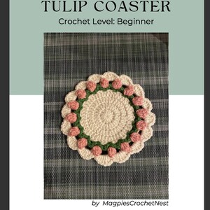 Tulip Coaster Crochet PATTERN ONLY + Video Tutorials! - Etsy