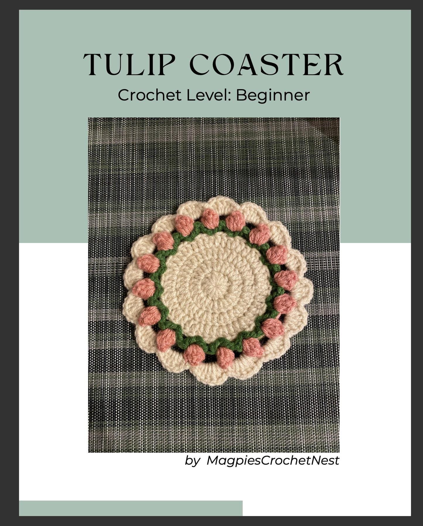 Tulip Coaster Crochet PATTERN ONLY + Video Tutorials! - Etsy