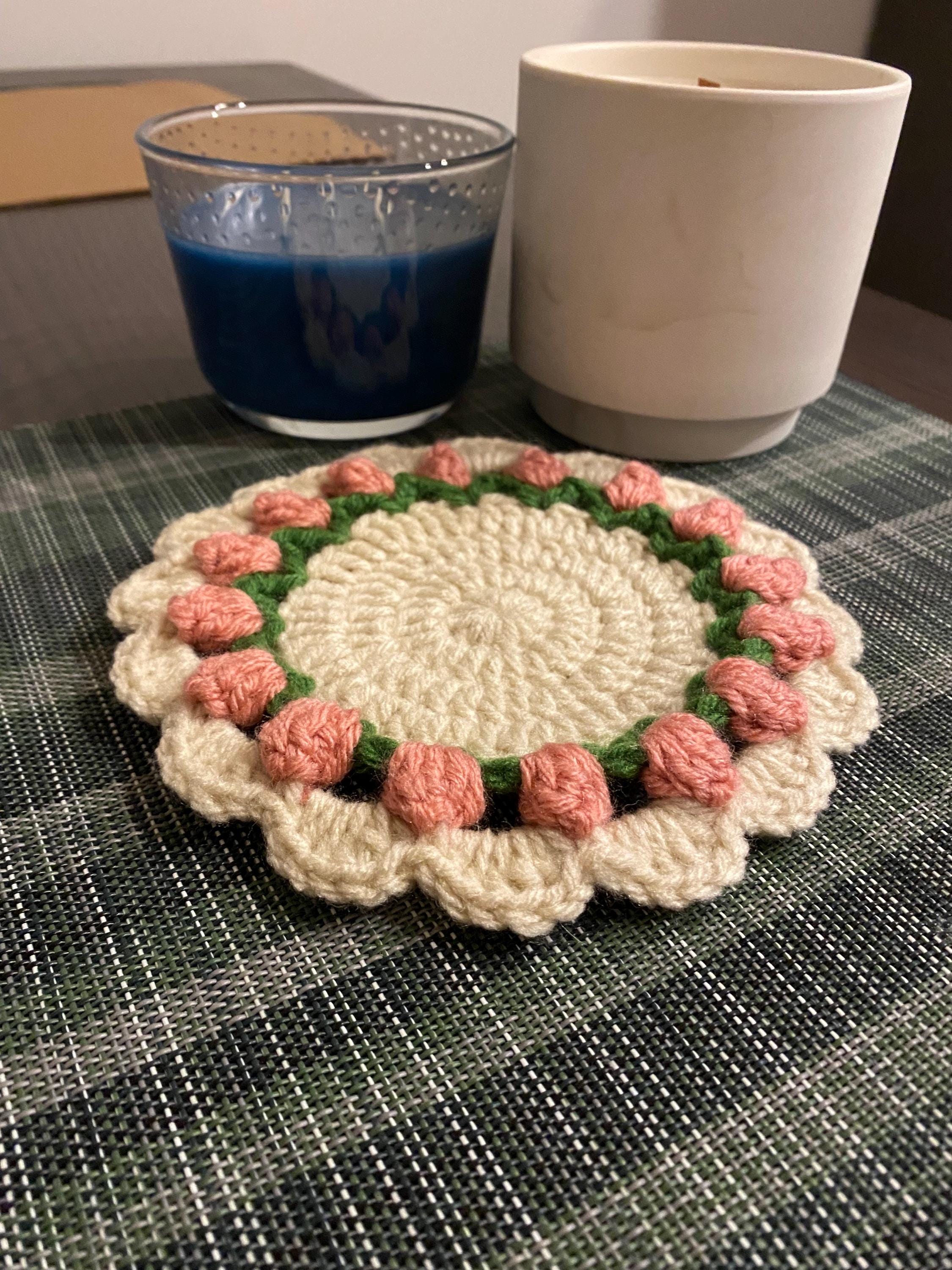 Tulip Coaster Crochet PATTERN ONLY + Video Tutorials! - Etsy